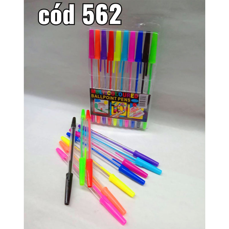 Lapicera Color Fluo (1 pack de 10 lapiceras) - Distribuidora Capicua